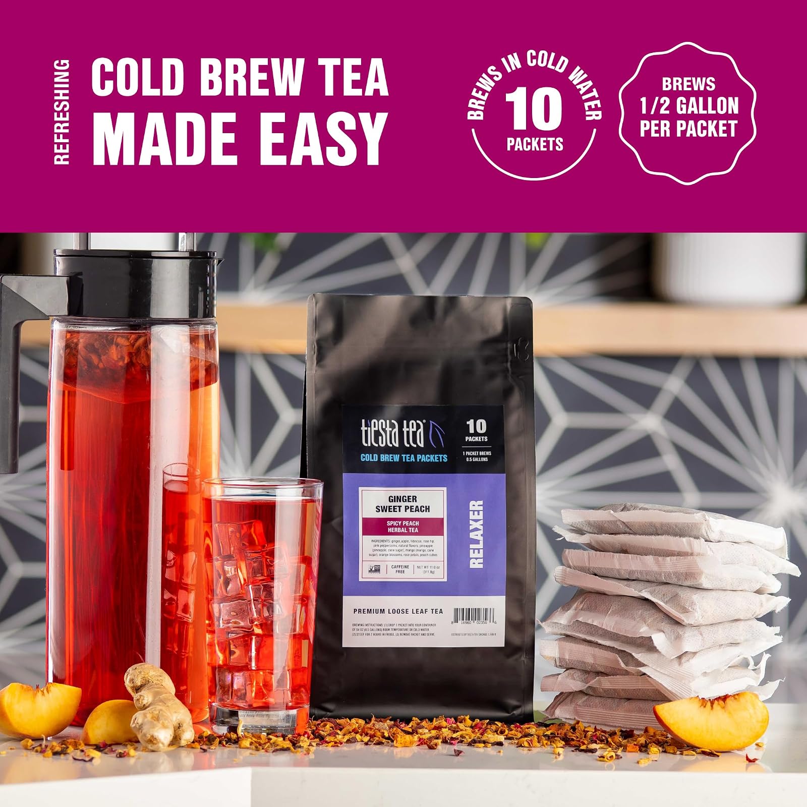 loose leaf ginger peach herbal tea
