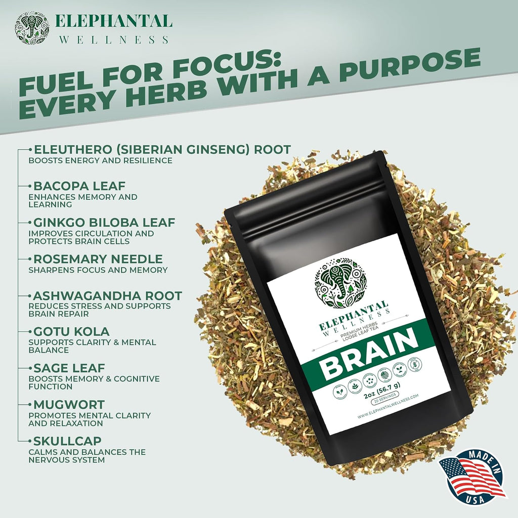 loose leaf herbal tea for focus