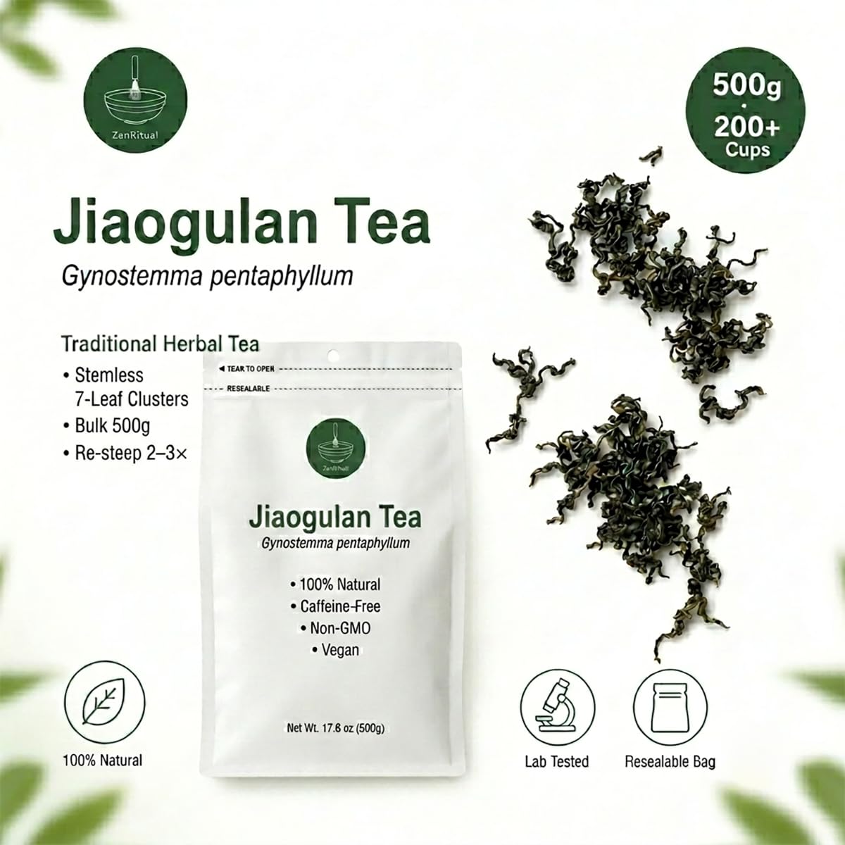 loose leaf Jiaogulan tea benefits