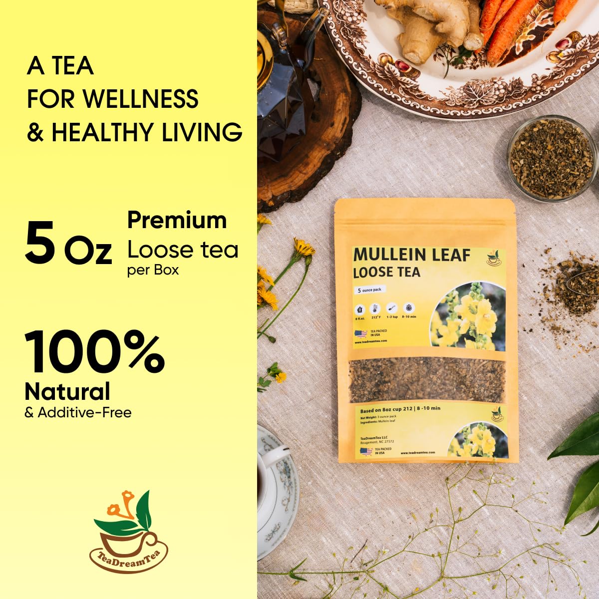 Loose leaf mullein tea for relaxation