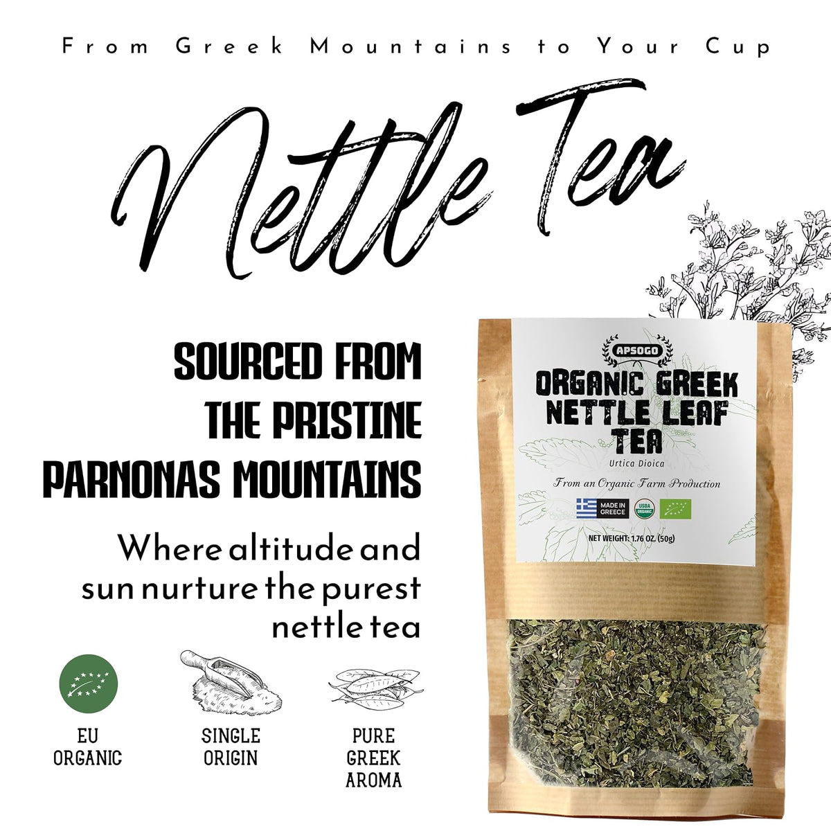 Loose leaf nettle tea for wellness