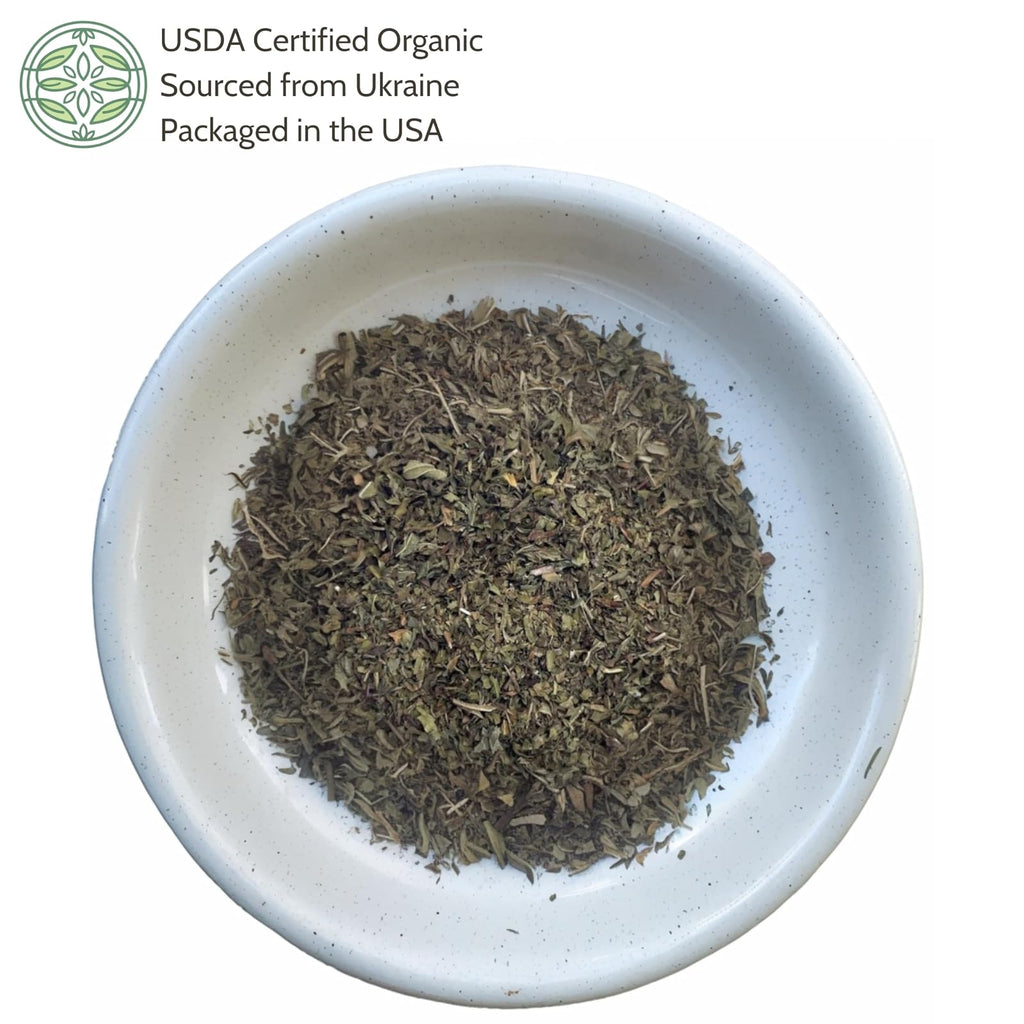 loose leaf peppermint herbal infusion