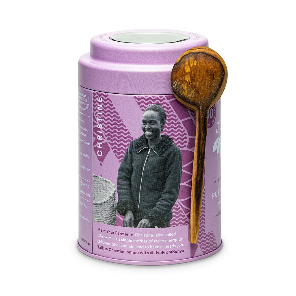 loose leaf purple tea tin