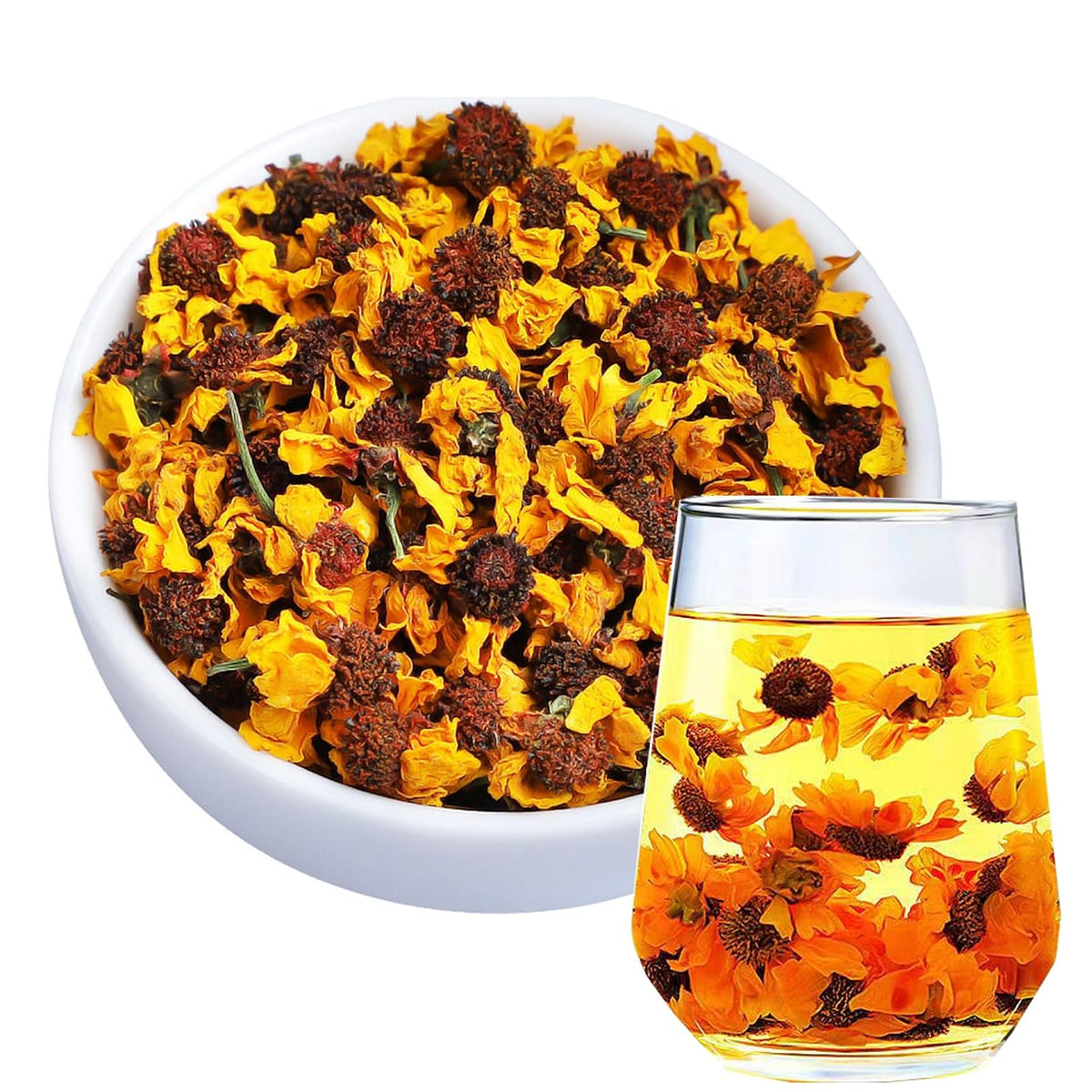 Loose leaf Snow Chrysanthemum tea brewing