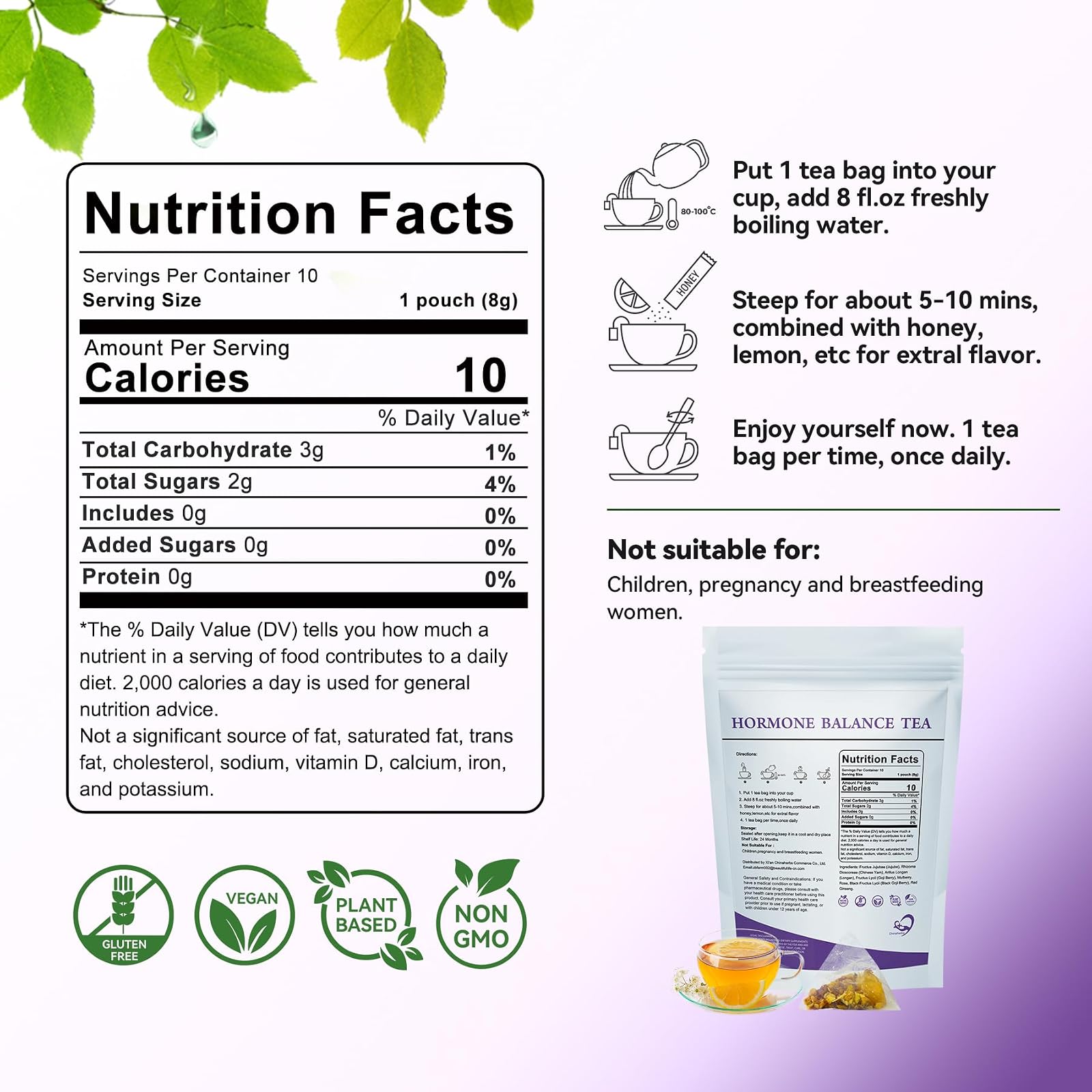 Loose leaf tea for hormone support
