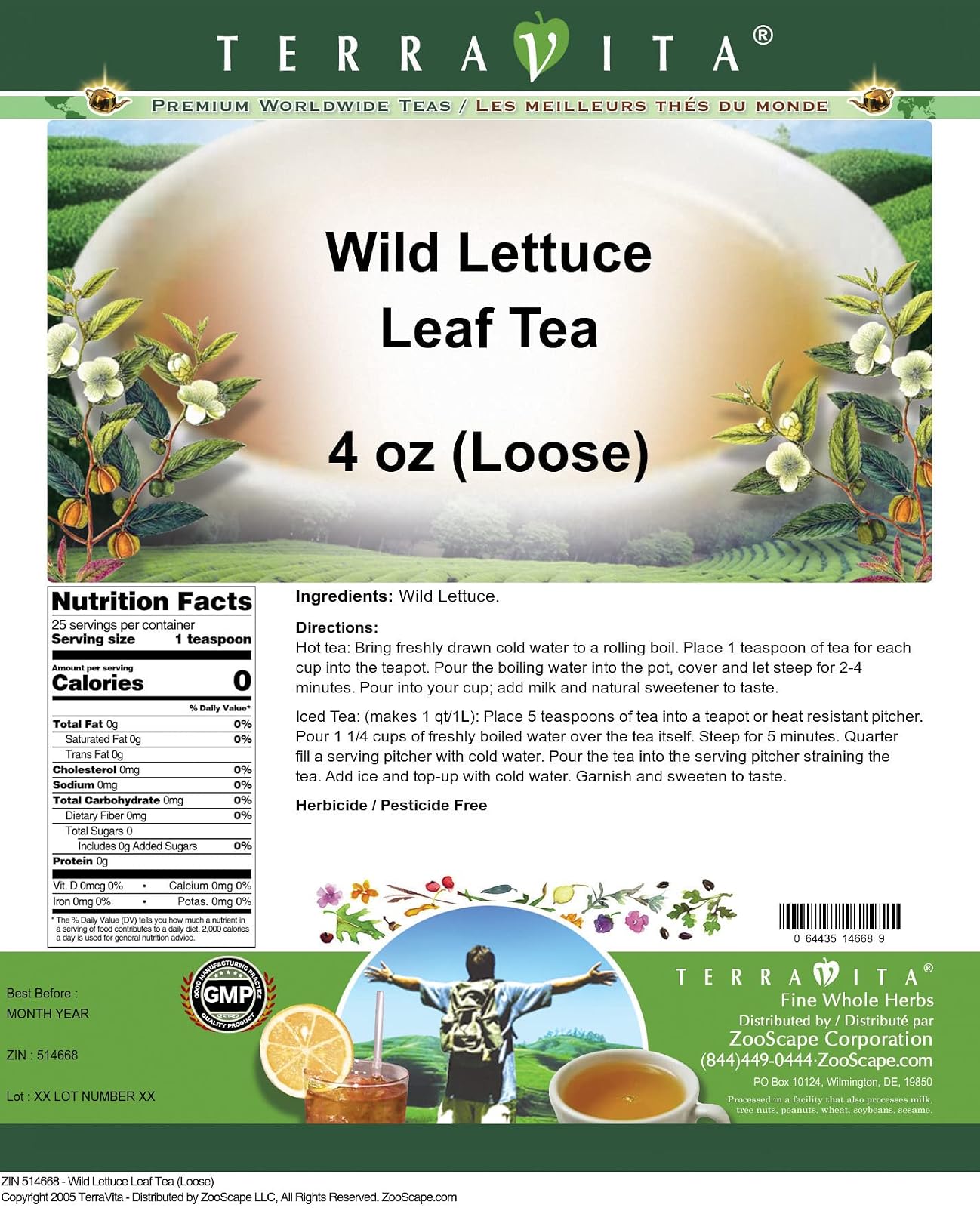 Loose leaf Wild Lettuce tea