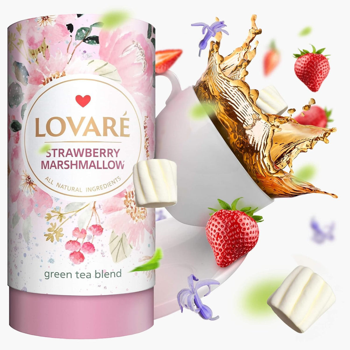 LOVARE strawberry marshmallow herbal tea gift box