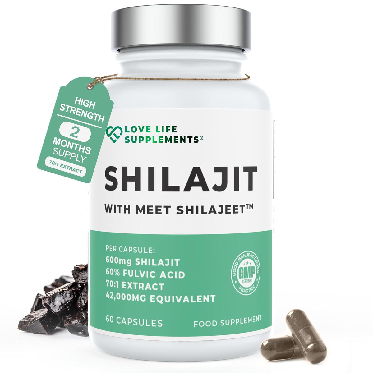 Love Life Shilajit 600 mg capsules