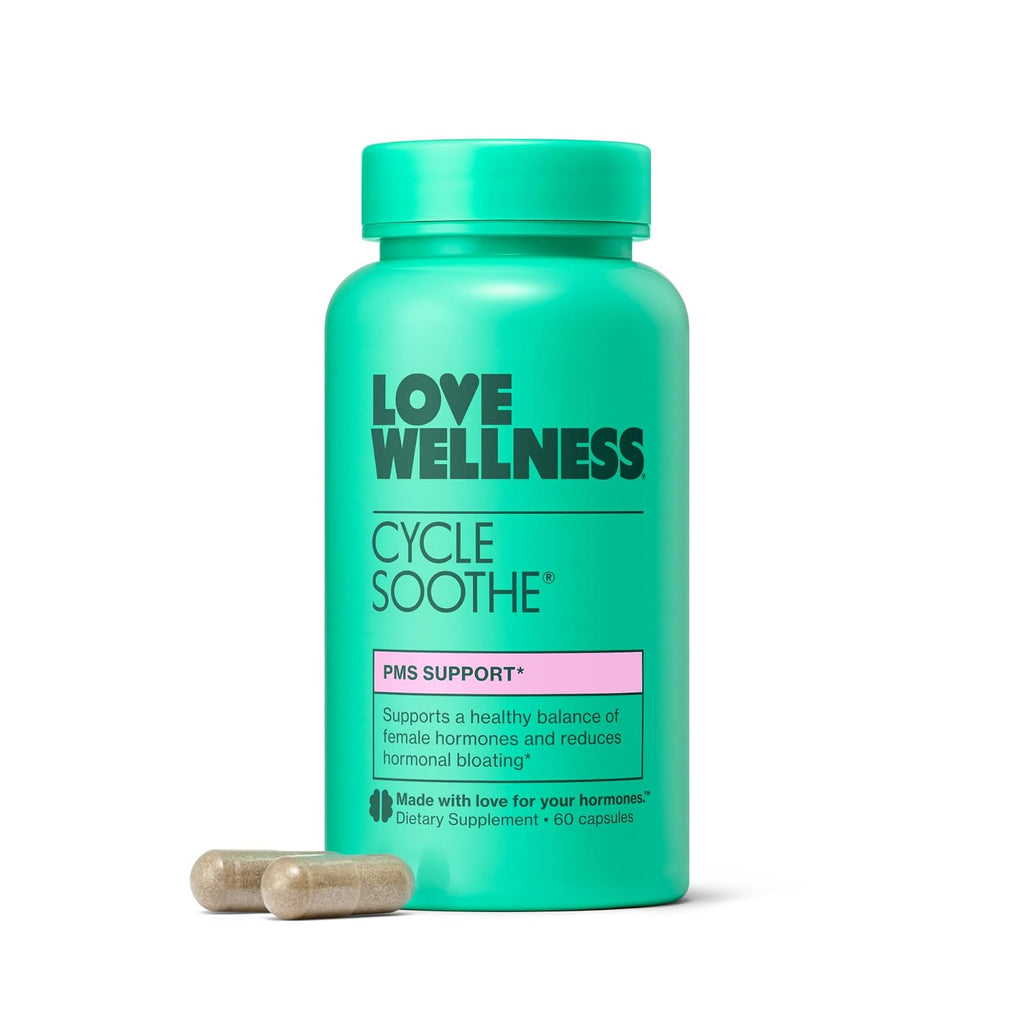 Love Wellness Cycle Soothe capsules for PMS relief