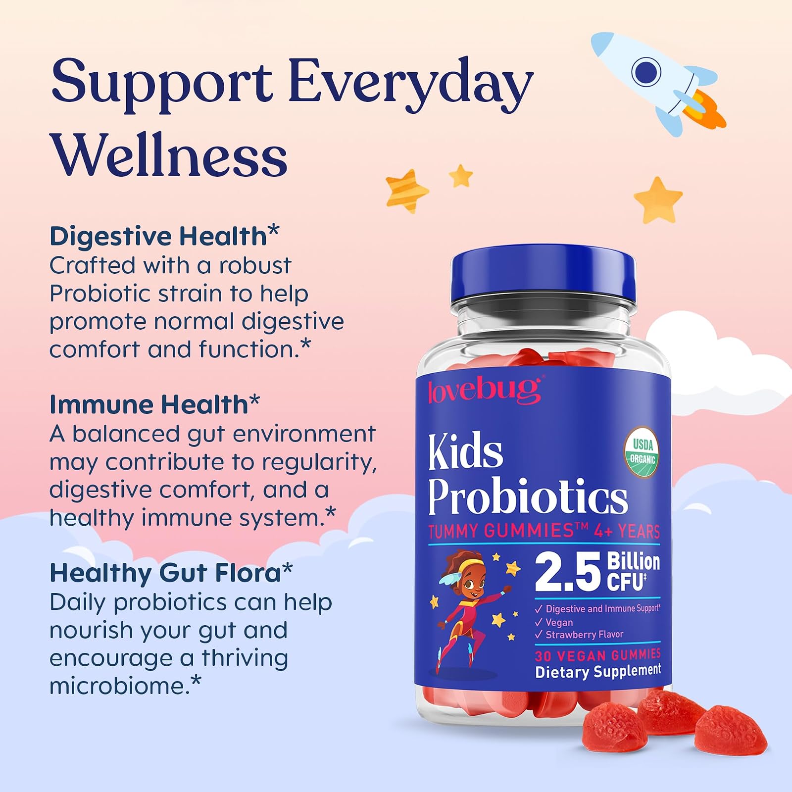 LOVEBUG probiotic chews for digestion