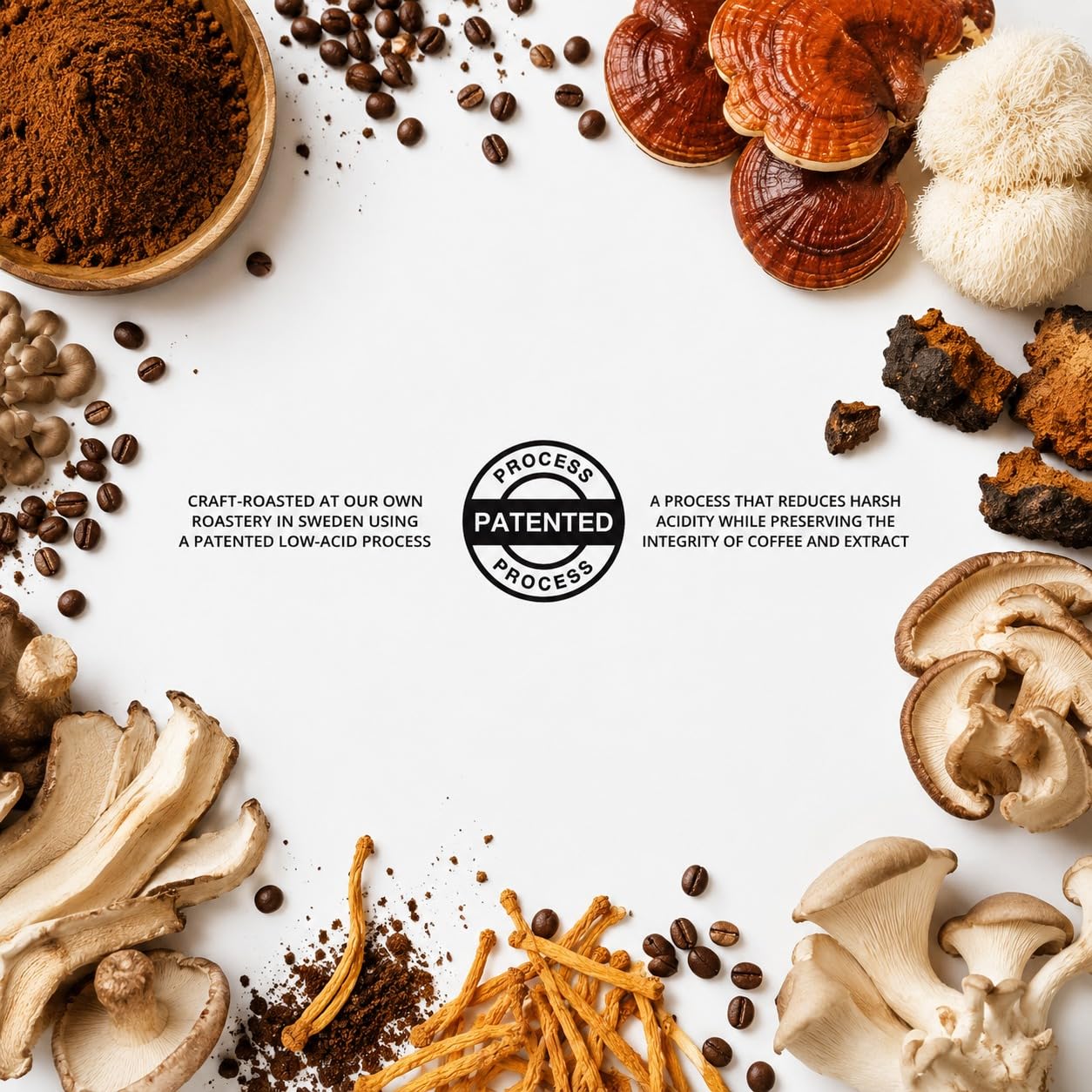 Low-acid medium-dark roast coffee