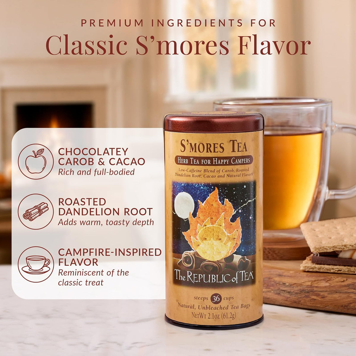 Low-caffeine herbal tea blend