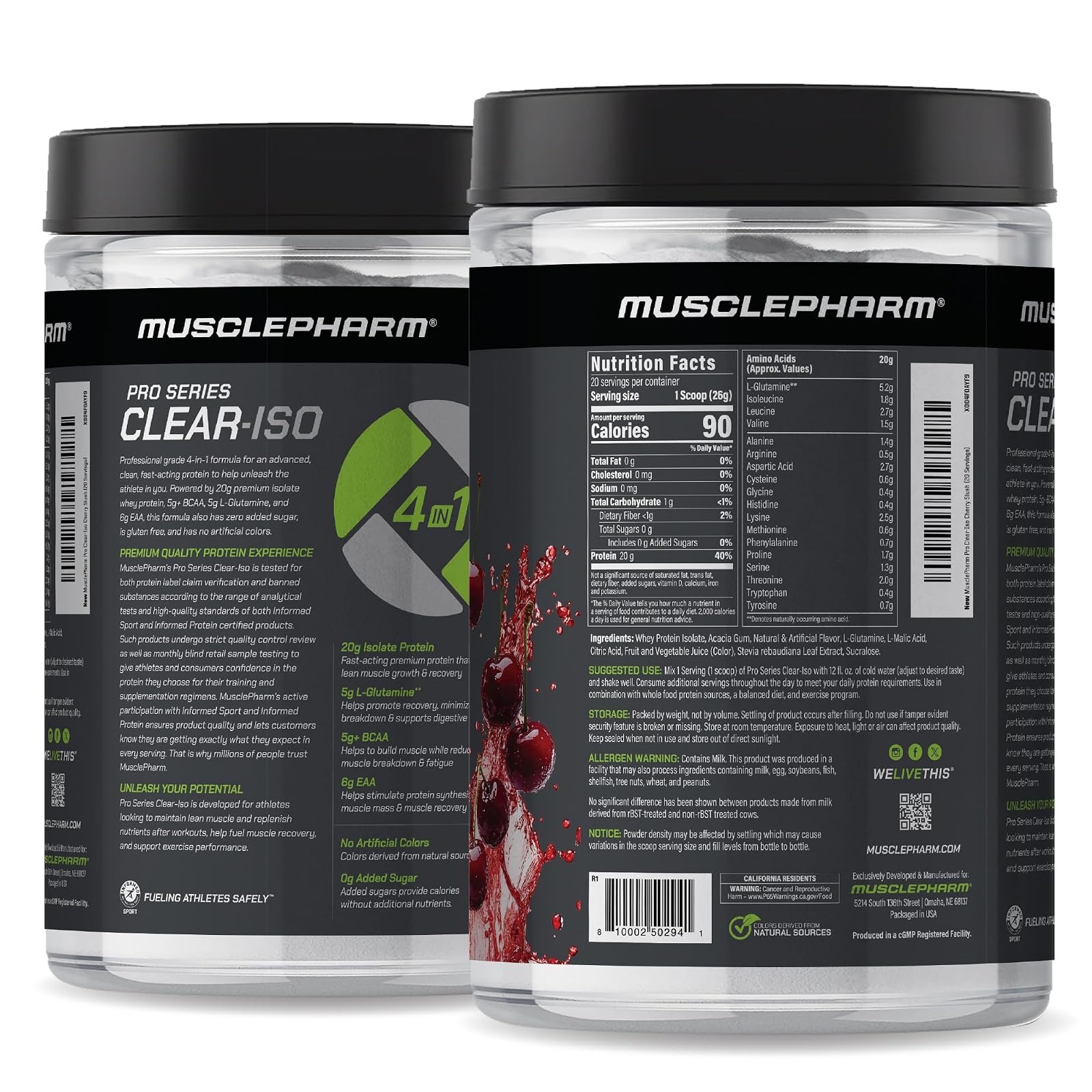 low-calorie Cherry Slush protein option