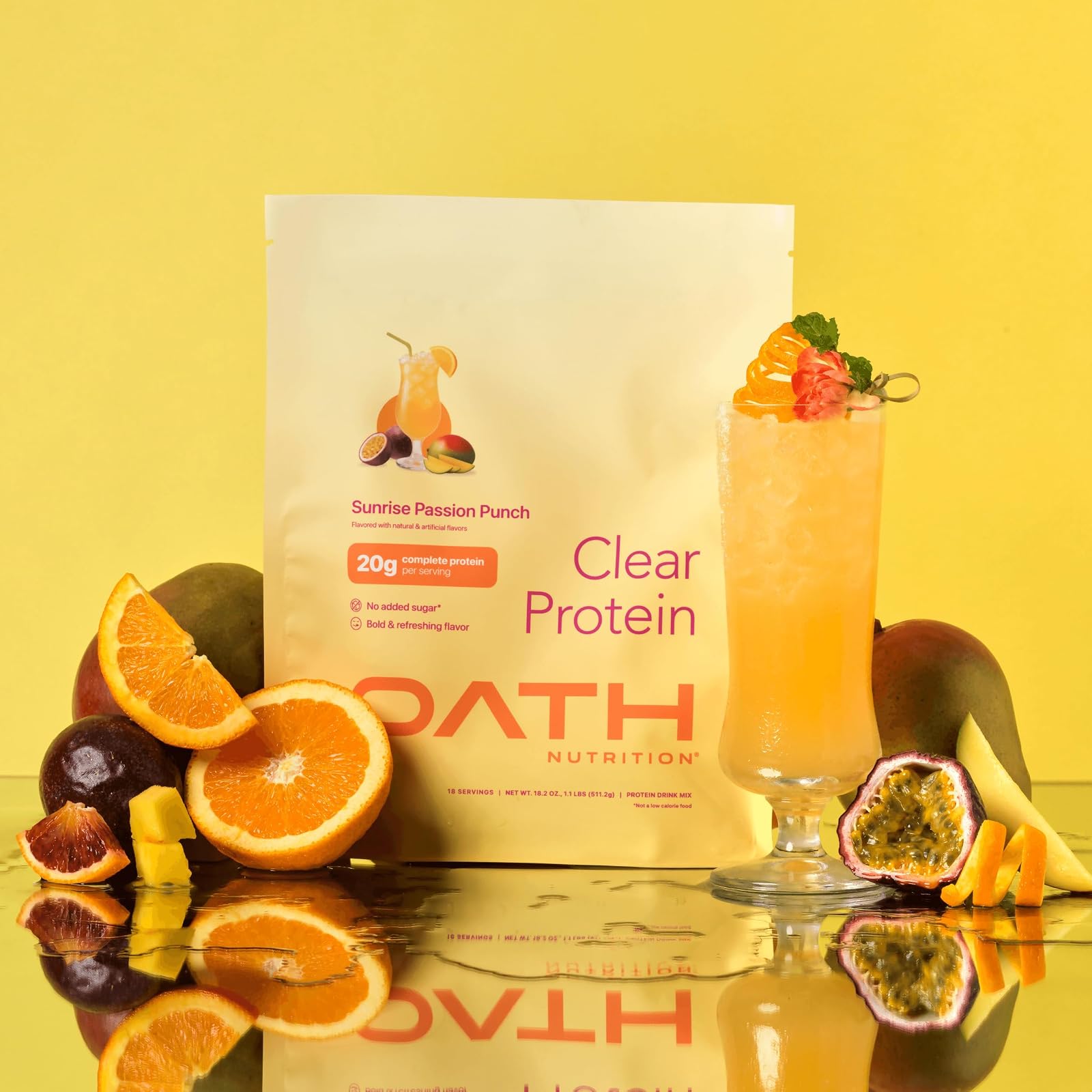 Low-calorie protein powder with fruity flavour