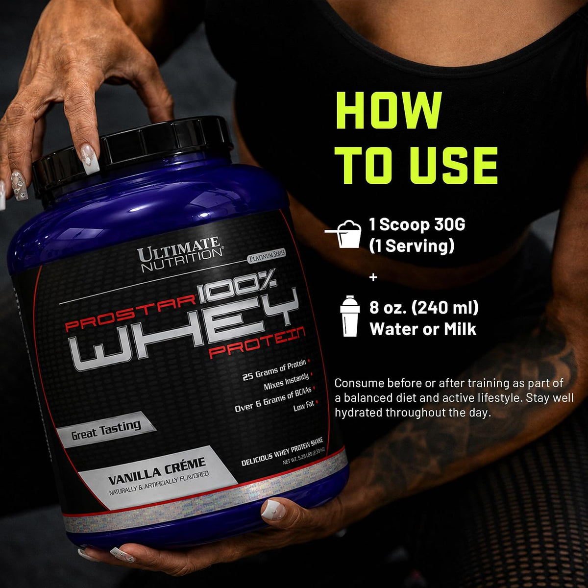 Low-carb vanilla protein supplement
