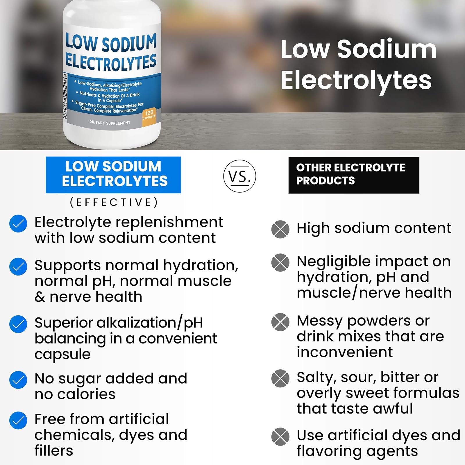 low sodium electrolyte solution for health