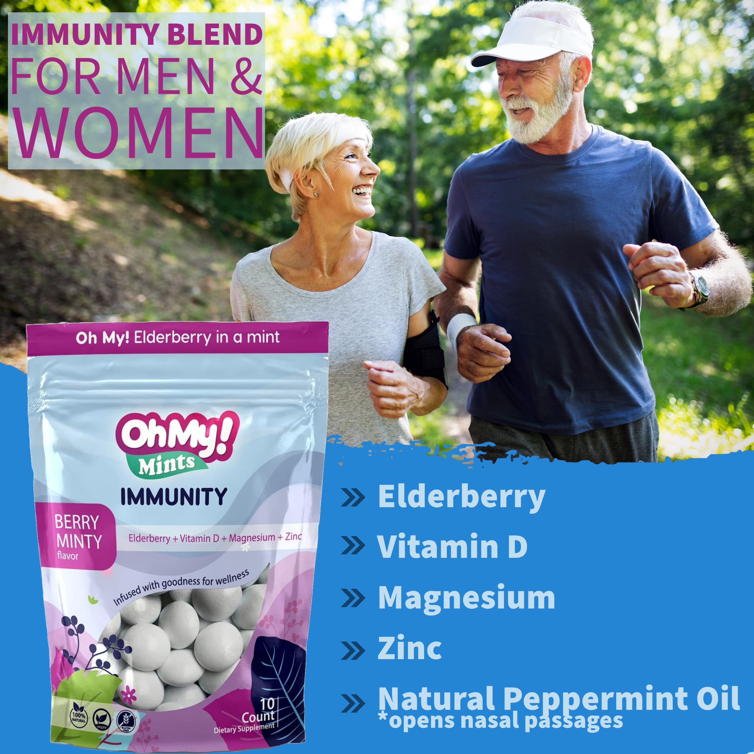 Low sugar immunity support mints