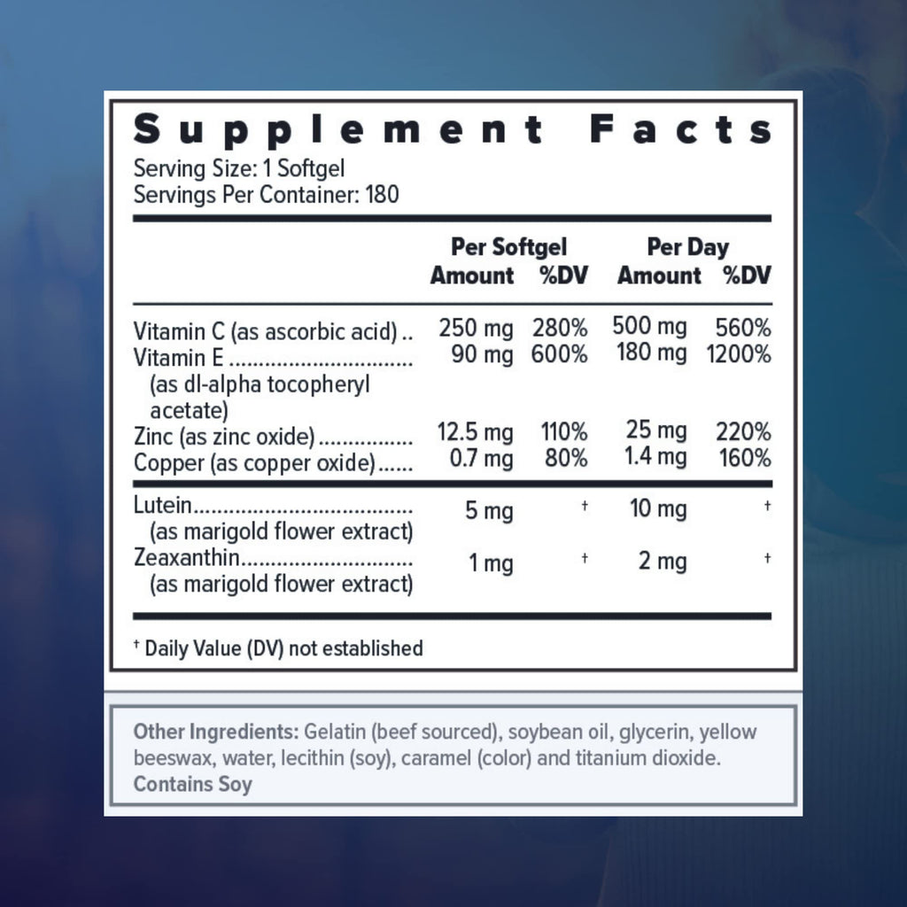 low zinc formula for vision