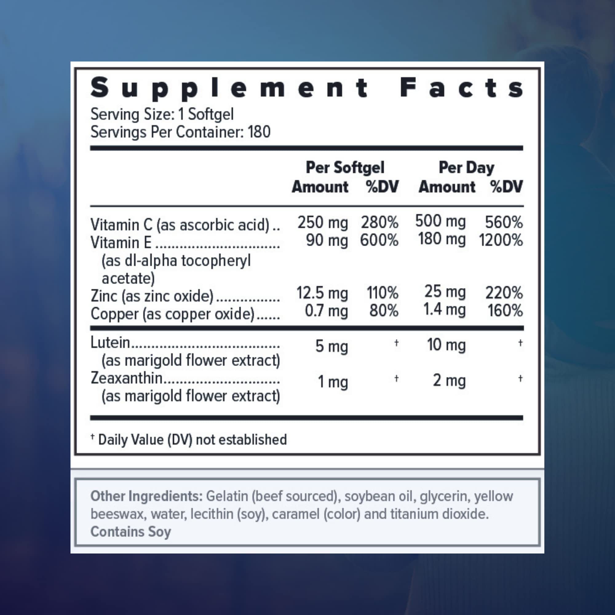 low zinc formula for vision