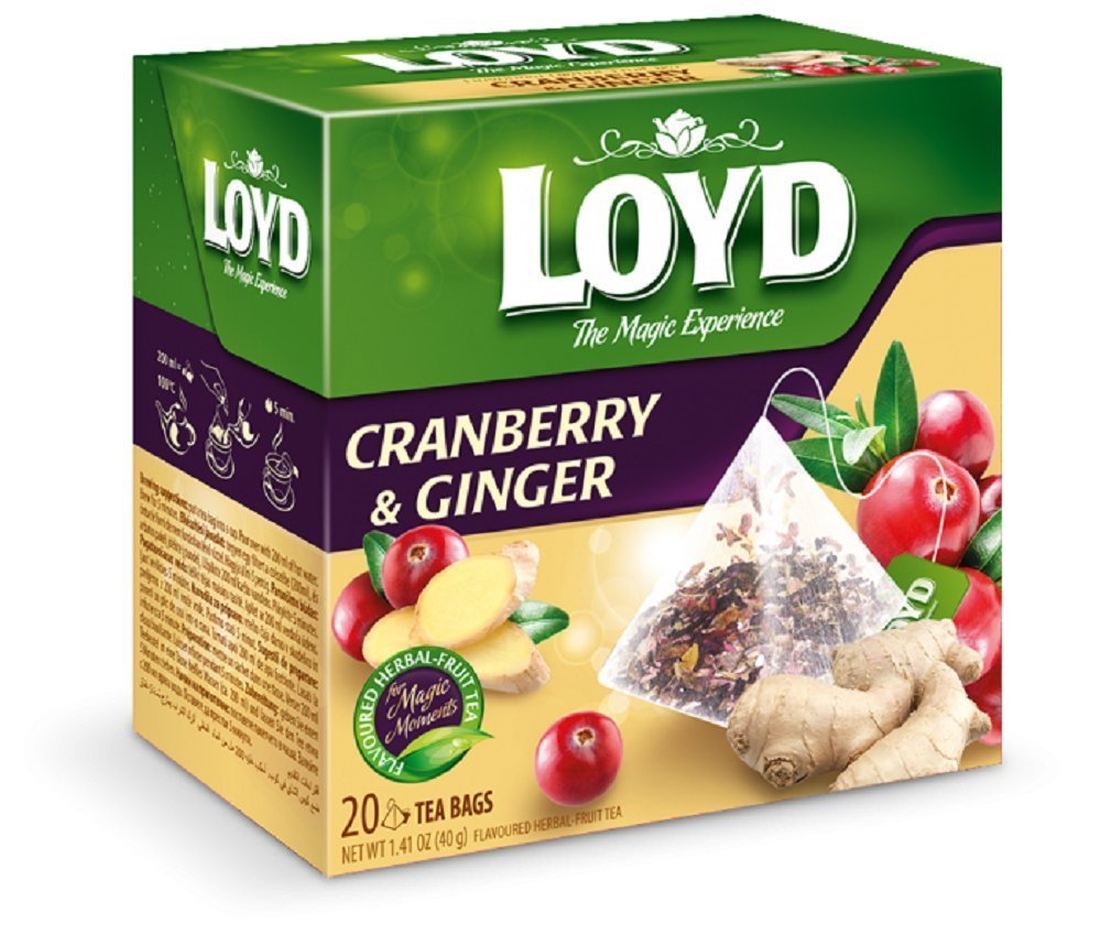 Loyd cranberry ginger herbal tea bags
