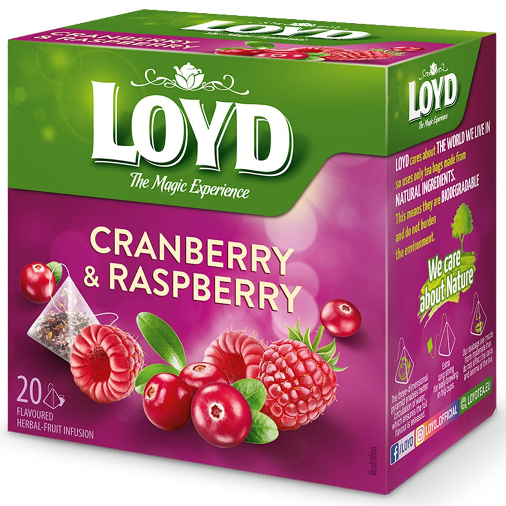 Loyd cranberry raspberry herbal tea bags