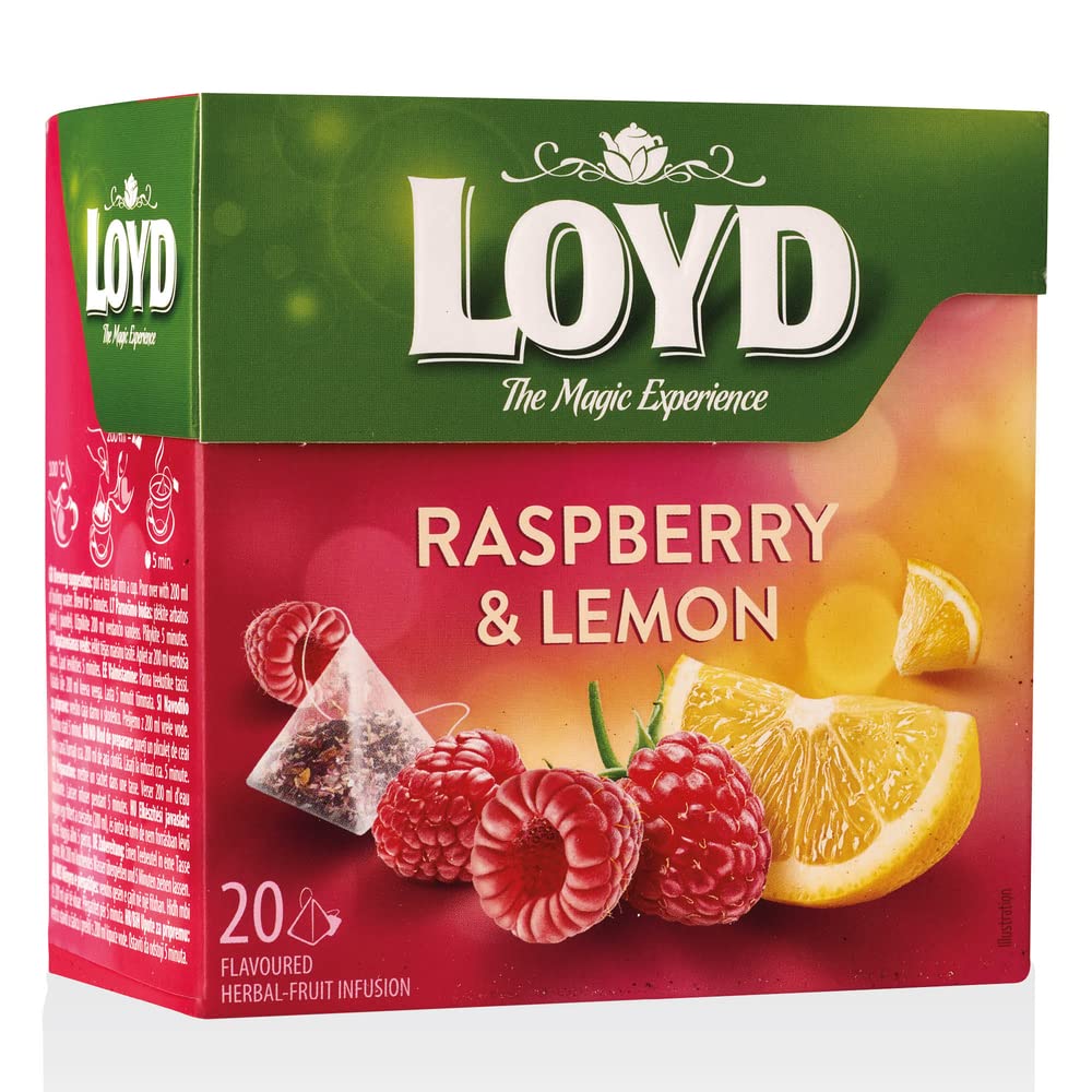 Loyd raspberry and lemon herbal tea bags