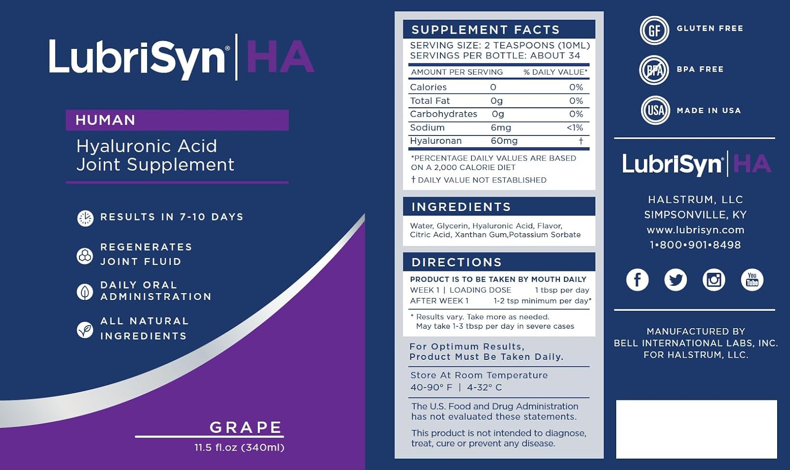 LubriSyn HA for joint lubrication