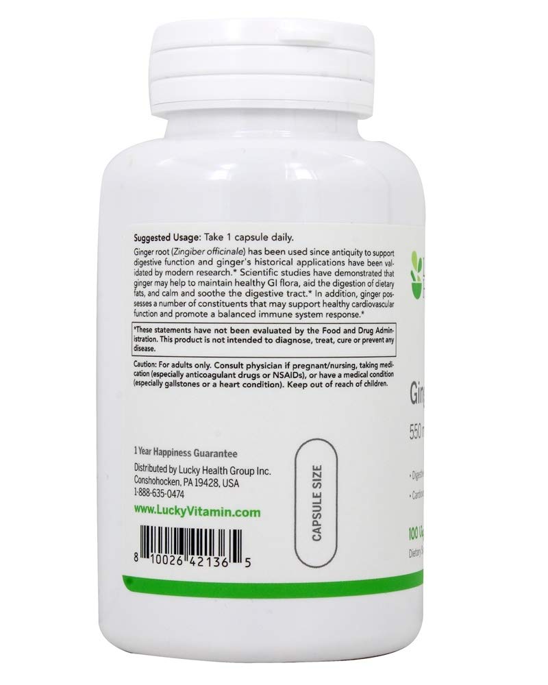 LuckyHerbs ginger capsules benefits