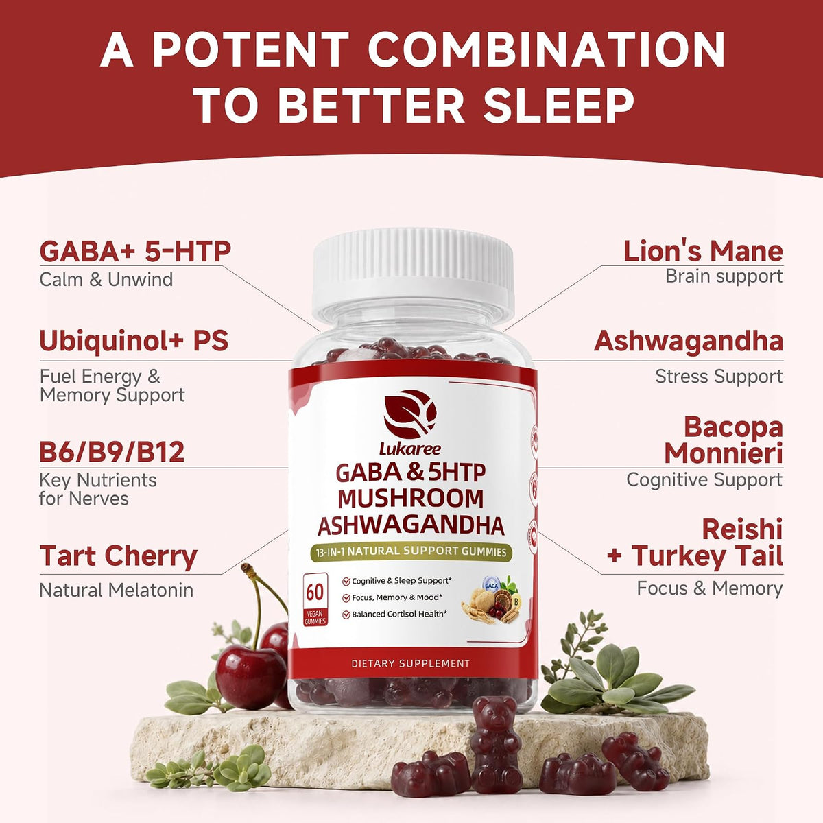 Lukaree GABA gummies for enhanced focus
