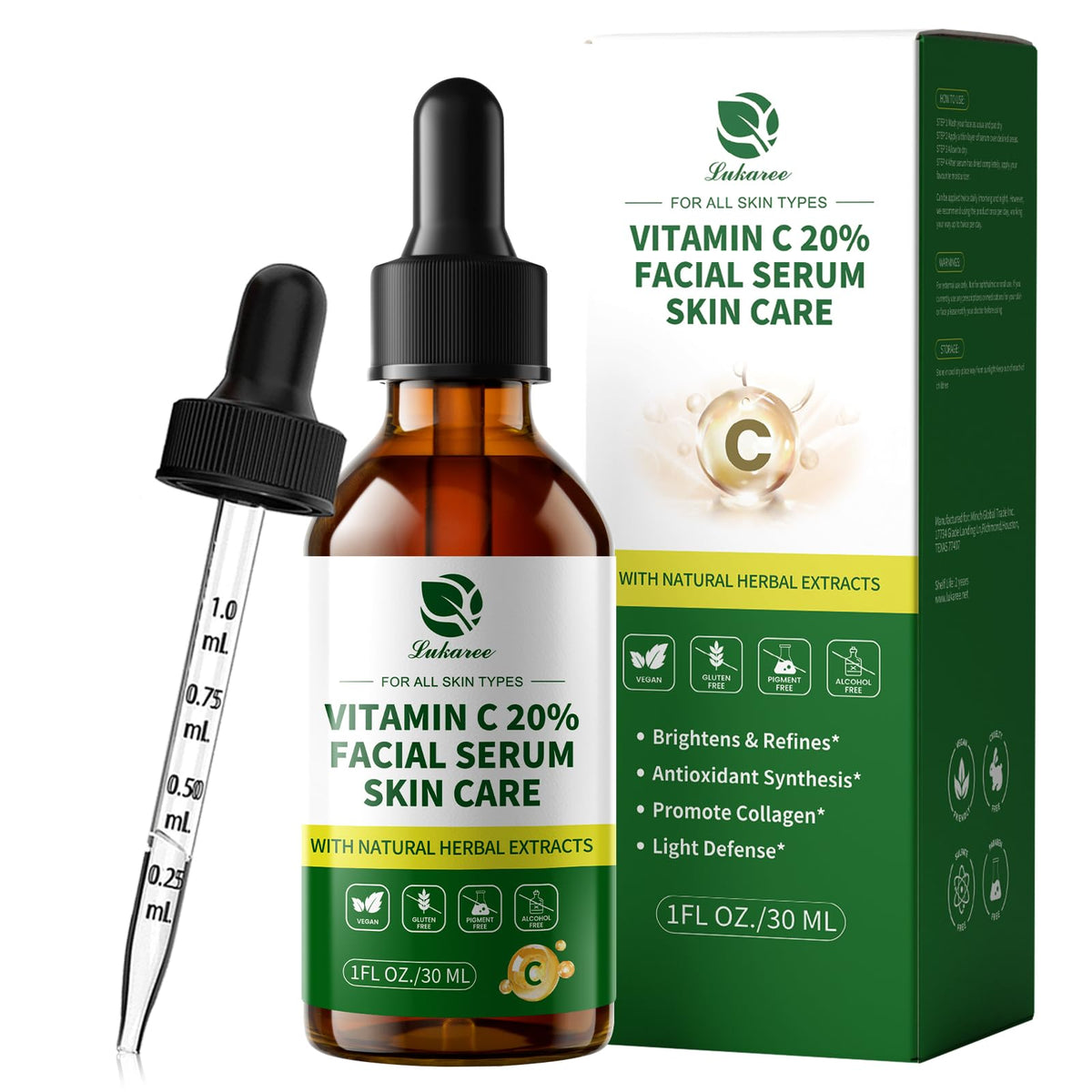 Lukaree Vitamin C serum for bright skin