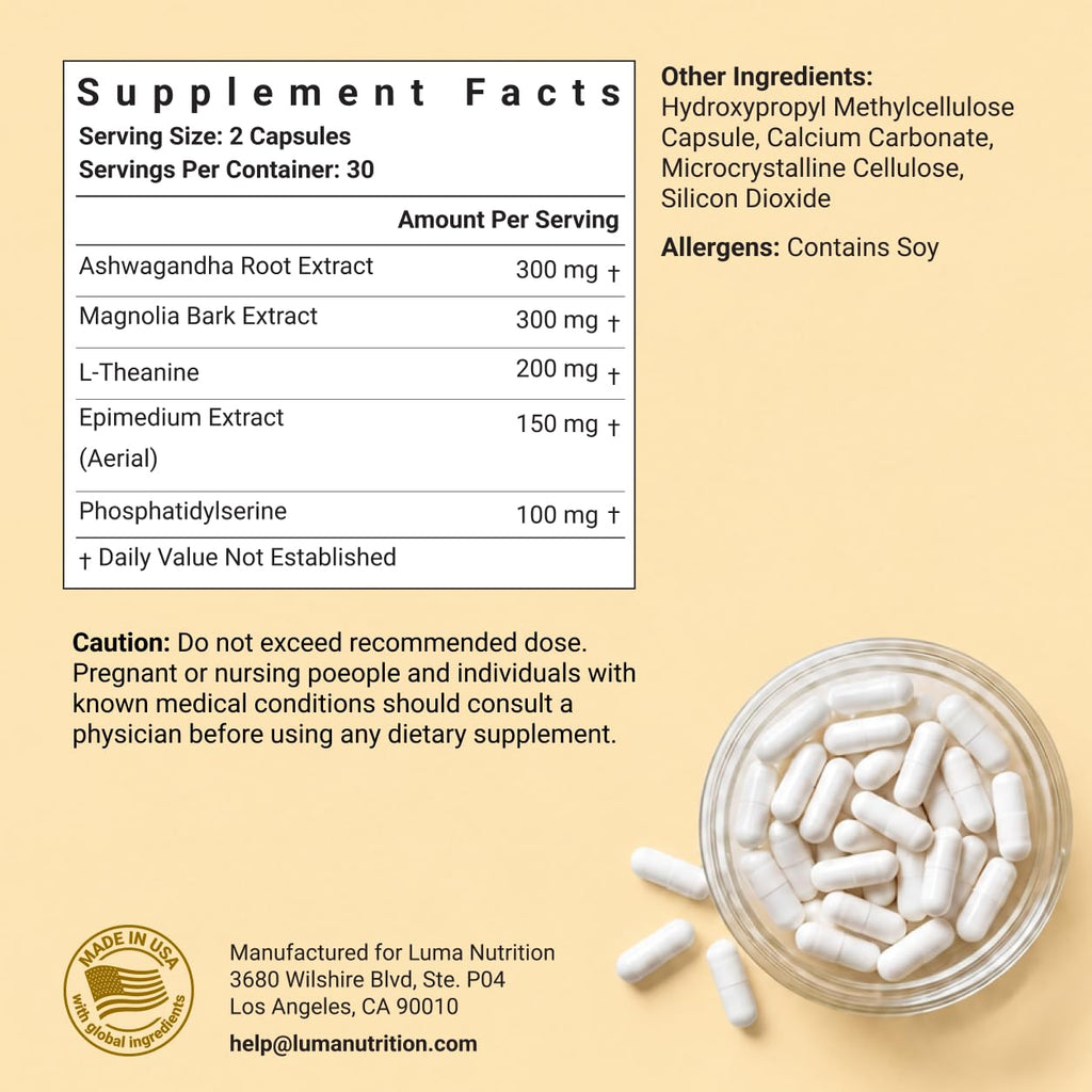 Luma Nutrition herbal supplement for relaxation