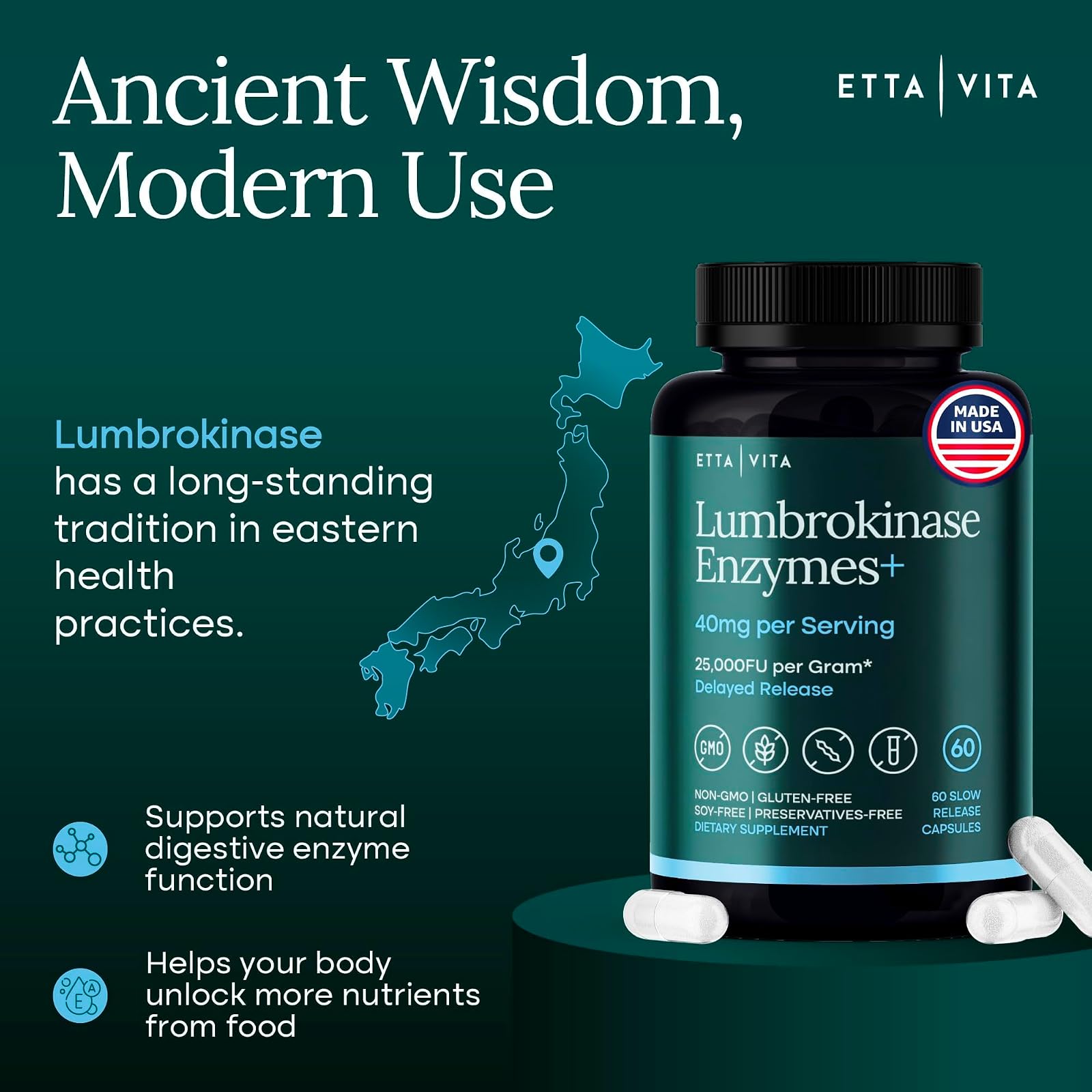 Lumbrokinase 40 mg for digestive comfort