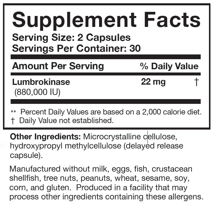 Lumbrokinase for immune system support
