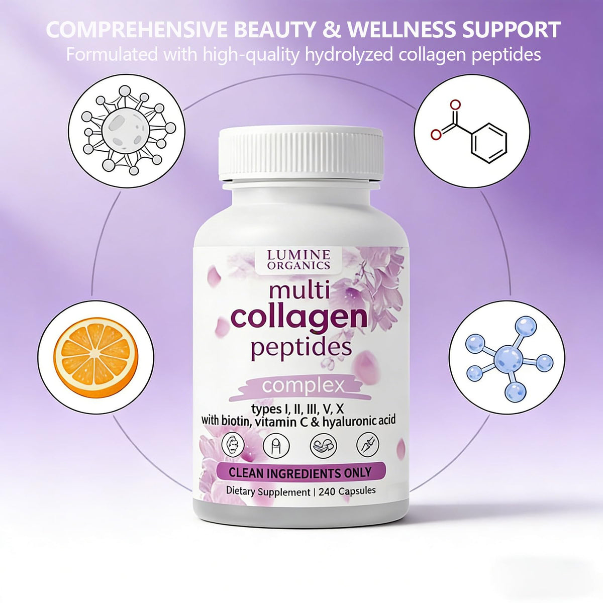Lumine Organics collagen for healthy hair