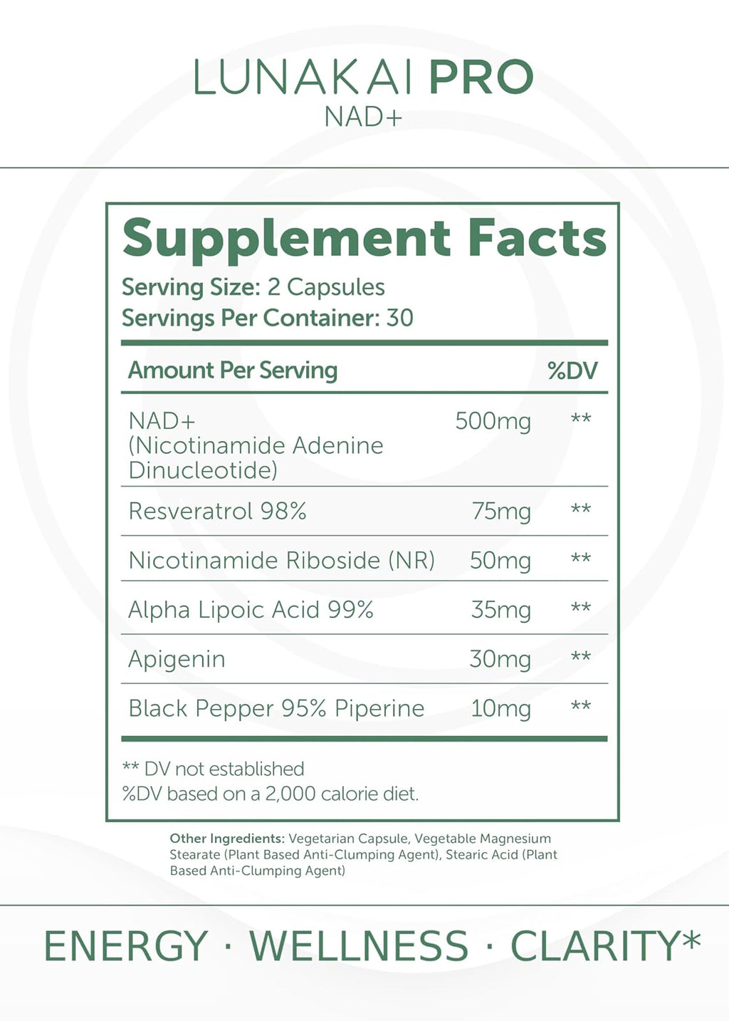 Lunakai capsules for cellular health
