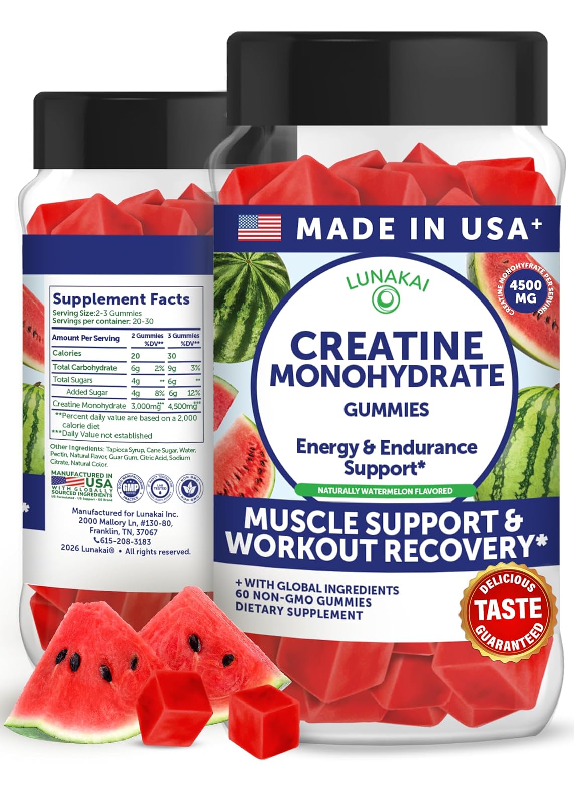 Lunakai creatine gummies for energy