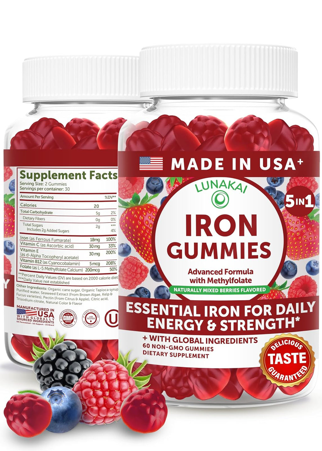 Lunakai iron gummies for energy