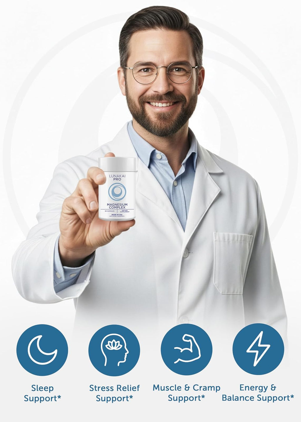 Lunakai magnesium capsules for energy boost