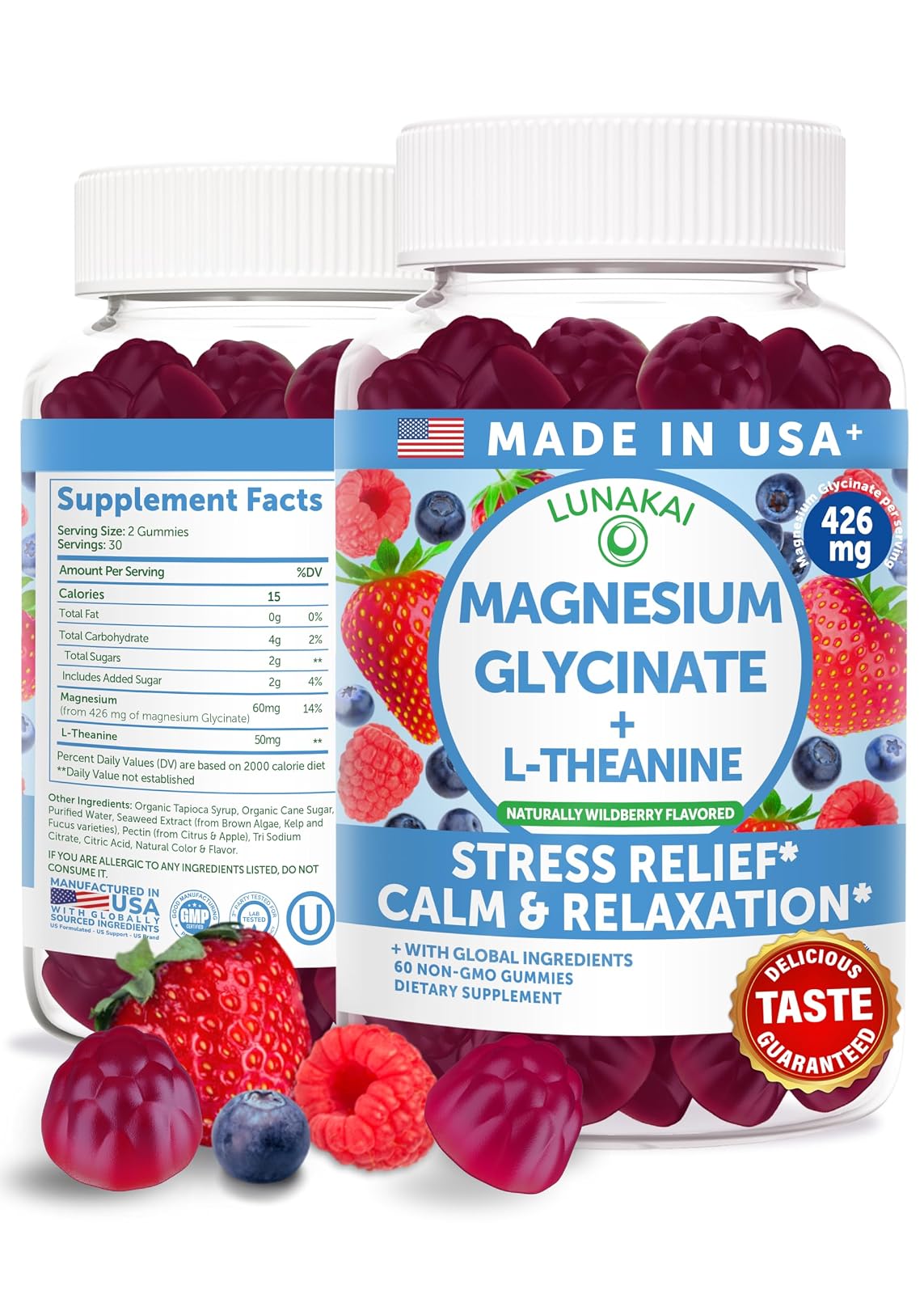 Lunakai magnesium glycinate gummies for relaxation