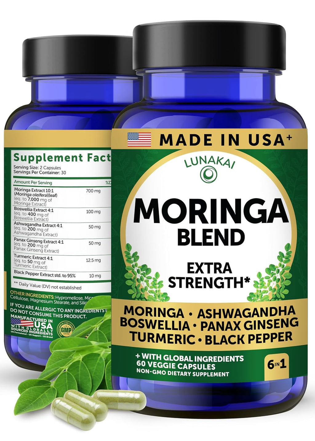 Lunakai moringa capsules for energy