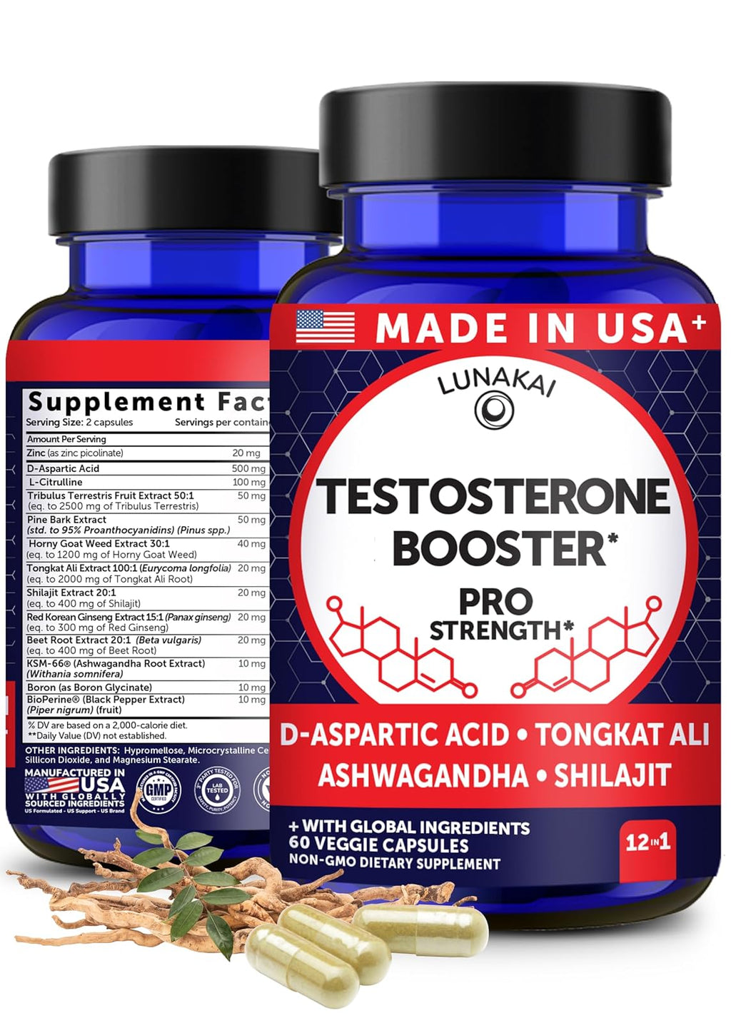 Lunakai natural testosterone booster capsules