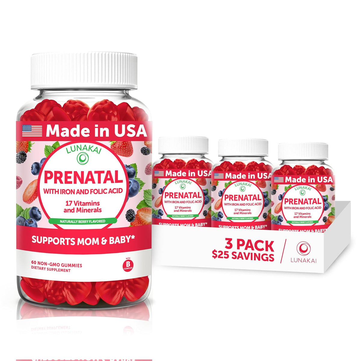 Lunakai prenatal vitamins with iron