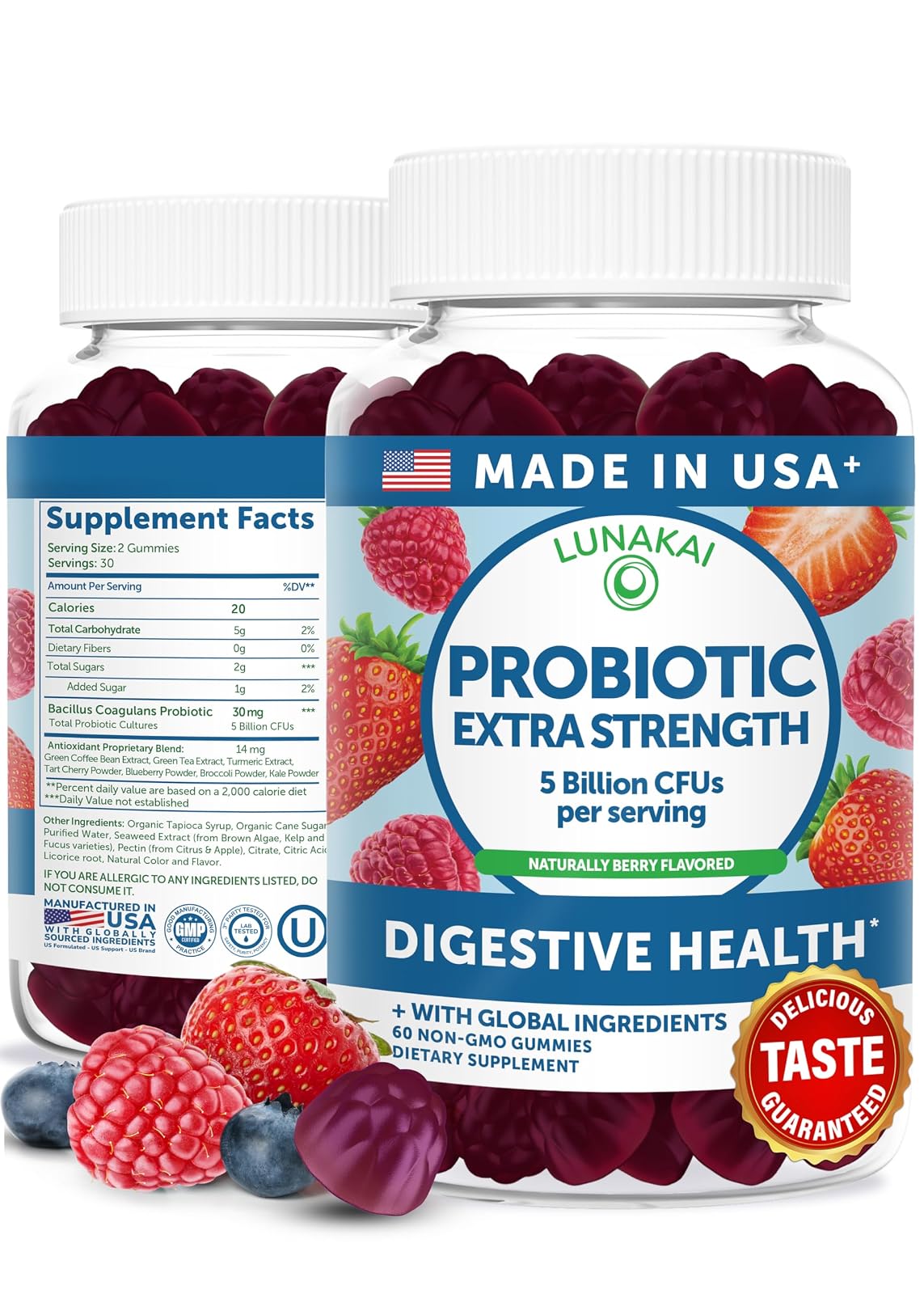 Lunakai probiotic gummies for digestive health