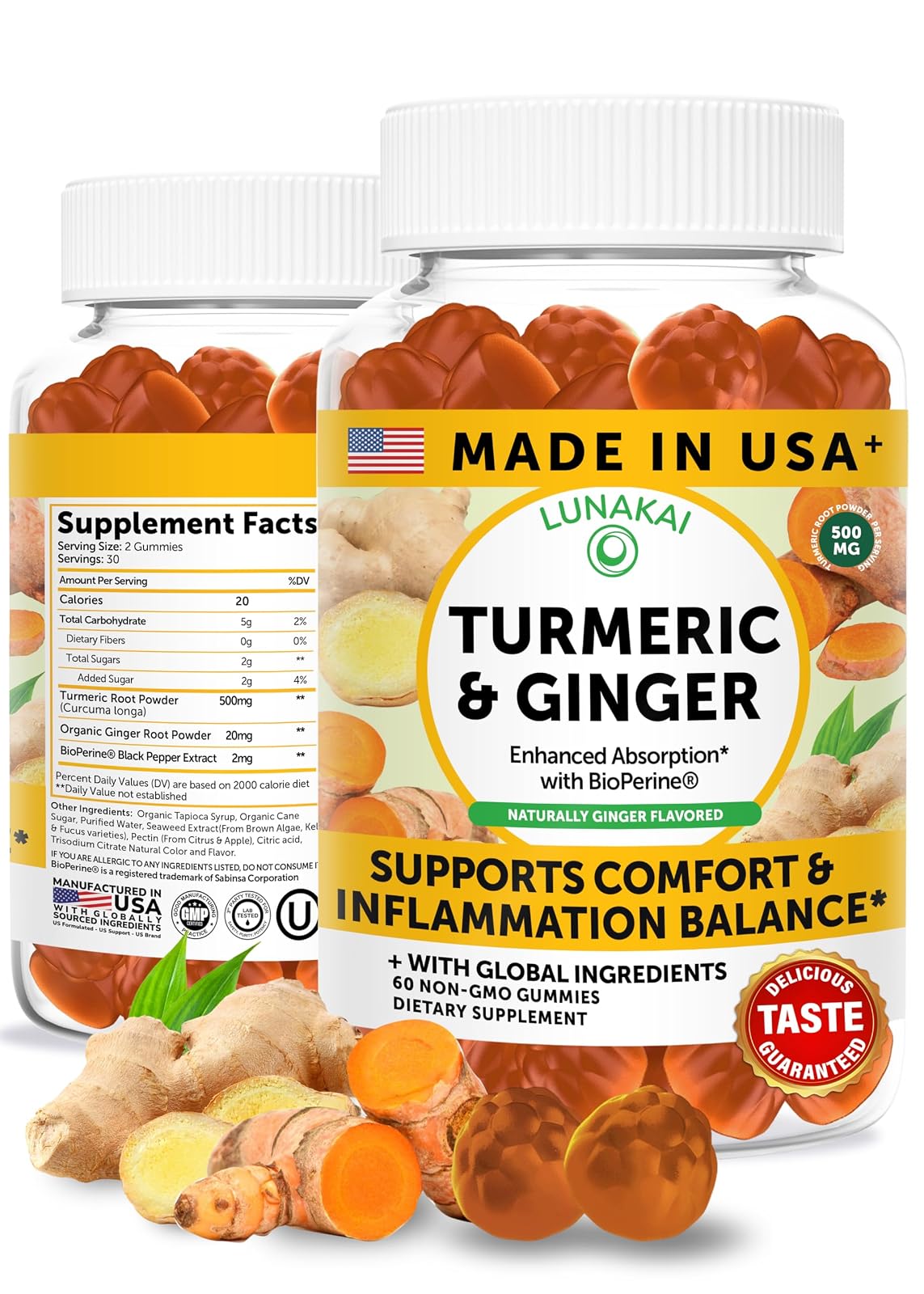 Lunakai turmeric ginger gummies benefits