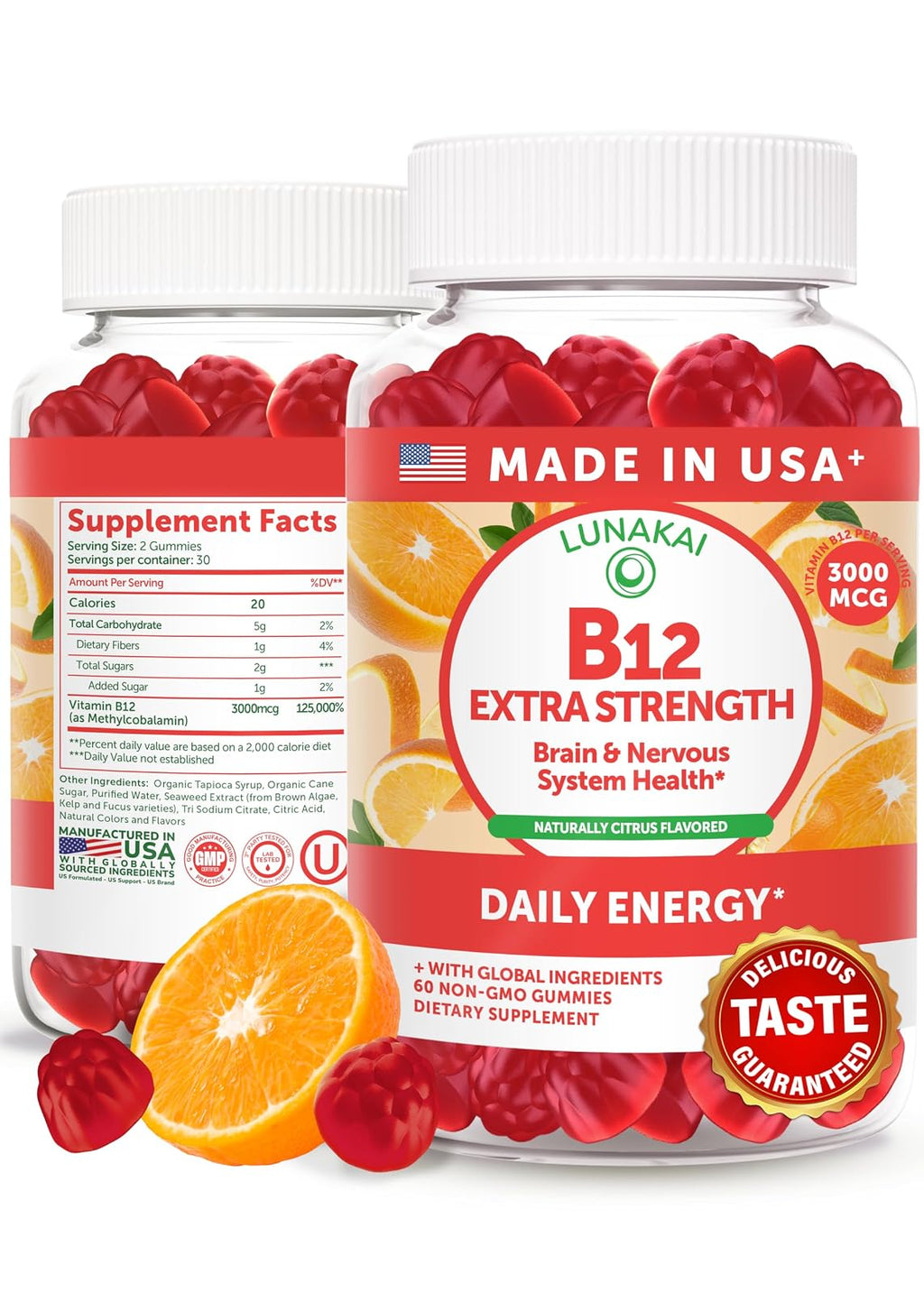 Lunakai vitamin B12 gummies for energy