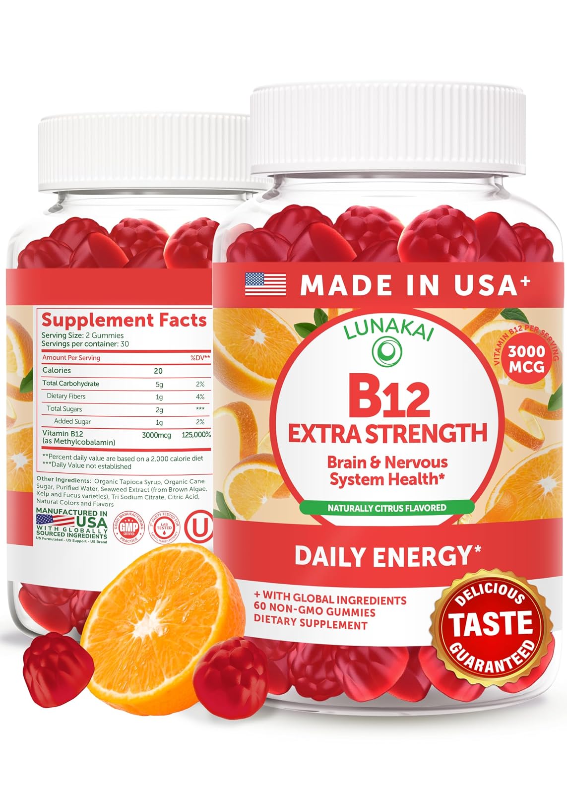 Lunakai vitamin B12 gummies for energy