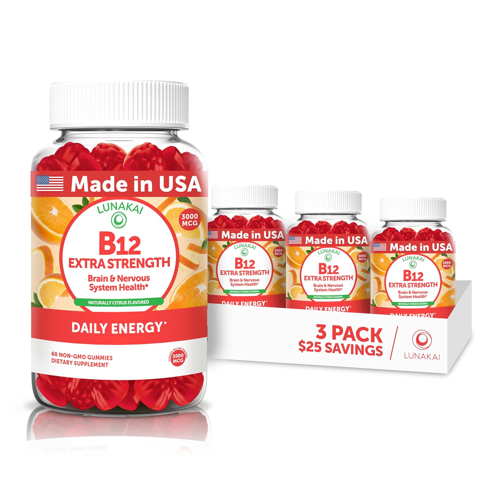 Lunakai vitamin B12 gummies for energy