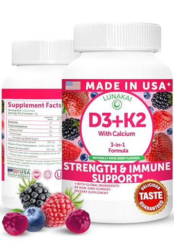 Lunakai vitamin D3 K2 gummies benefits