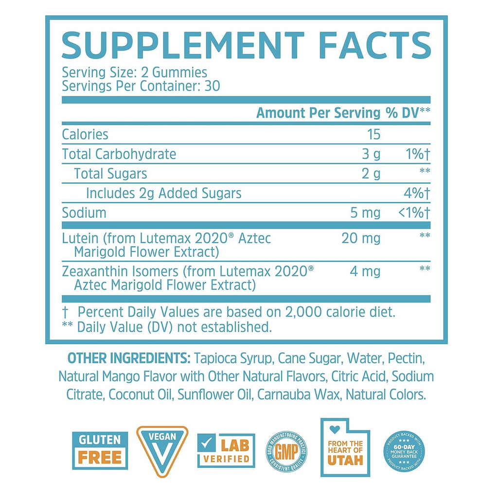 Lutein 10 mg gummies for eye health