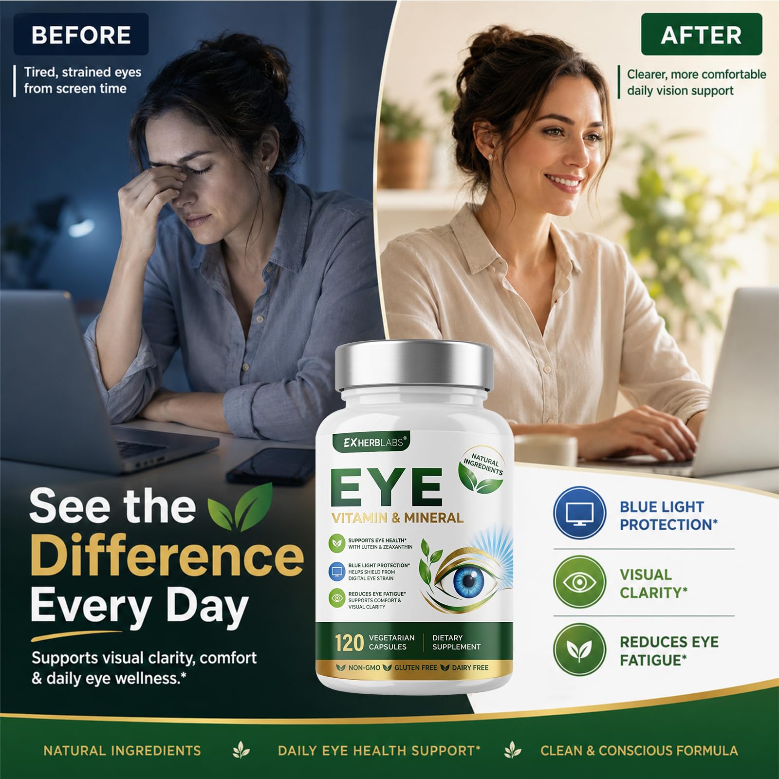 Lutein 120 capsules for daily wellness